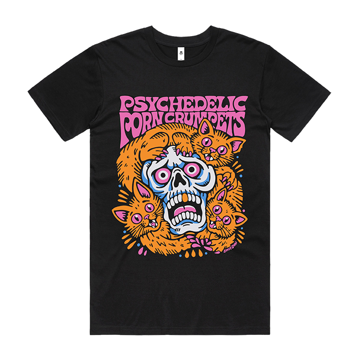 Psychedelic Porn Crumpets / Cat Nootmare Tee (Black)